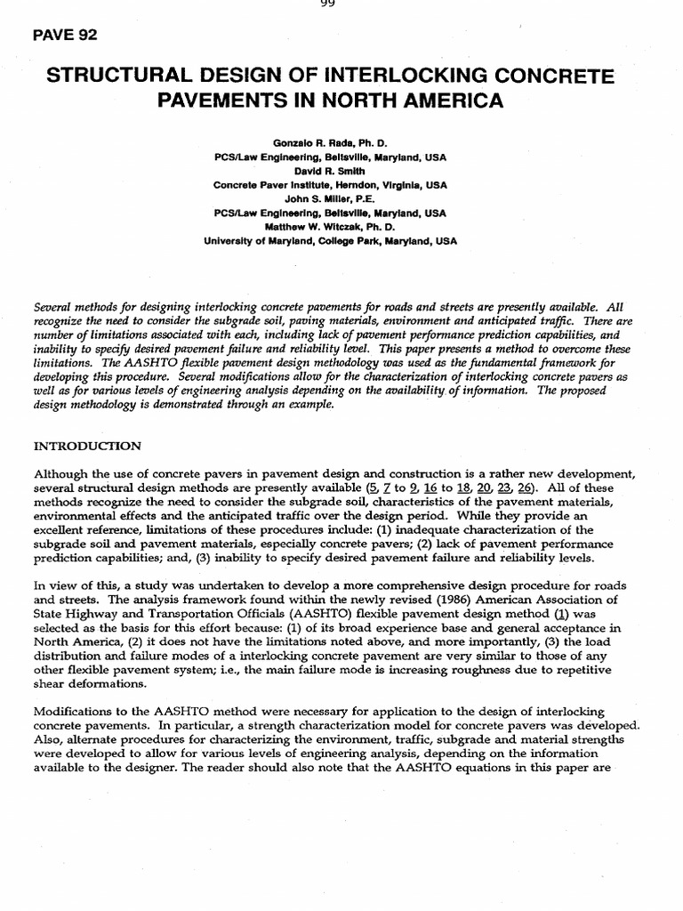Stuctural Design of Interlocking Concrete Pavements | PDF | Road ...