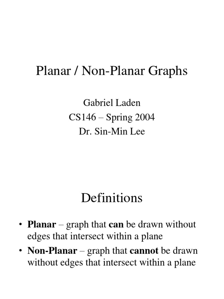 Exploring the Fundamental Concepts and Applications of Planar and Non-Planar Graphs | PDF ...