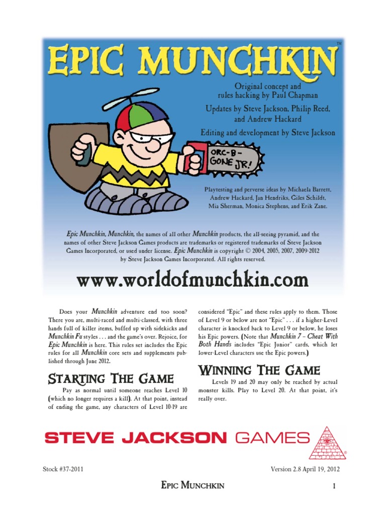 Epic Munchkin | PDF | Leisure