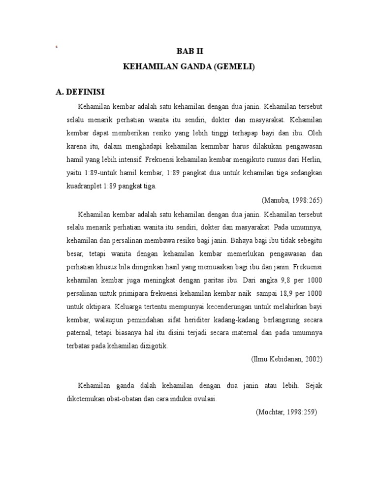 Askep Kehamilan Ganda (Gemeli) Persalinan Normal | PDF | Kesehatan Holistik