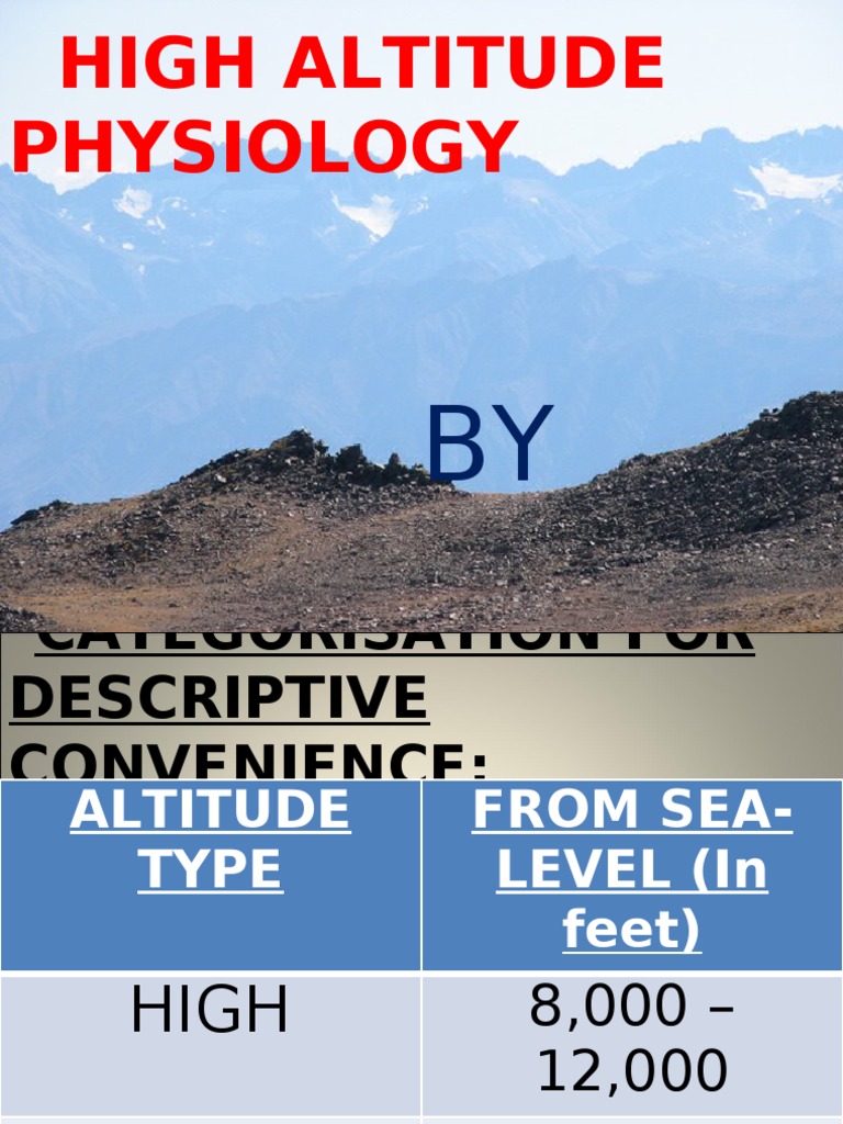 High Altitude Physiology | PDF | Hypoxia (Medical) | Altitude