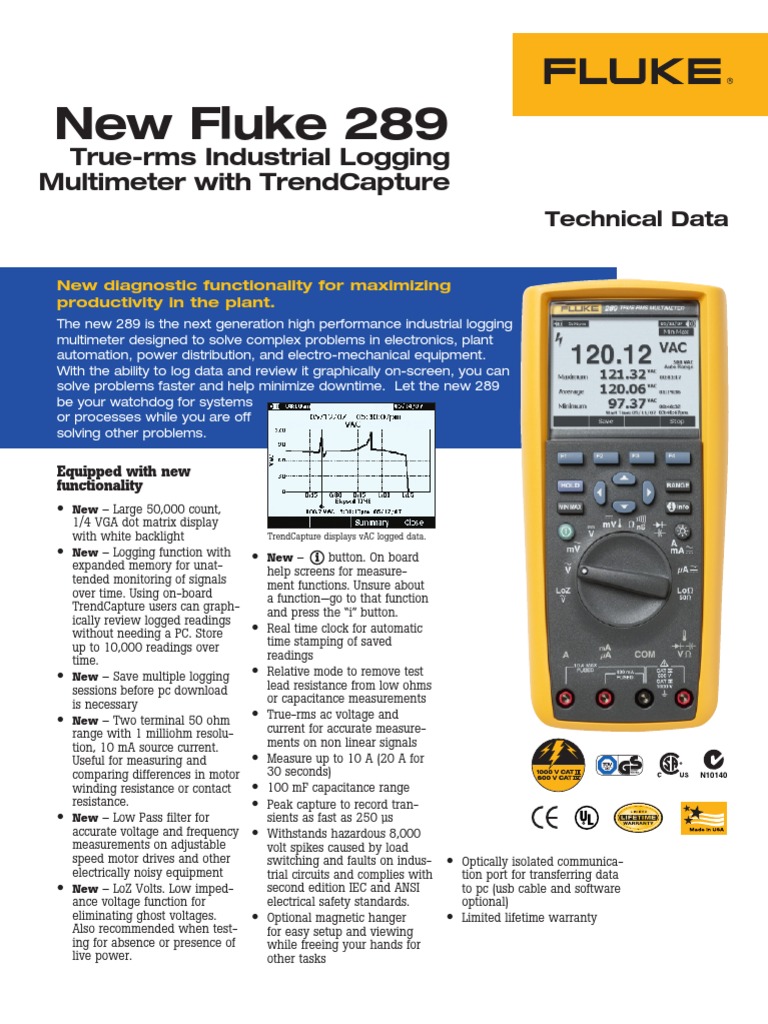 New Fluke 289: True-Rms Industrial Logging Multimeter With Trendcapture ...