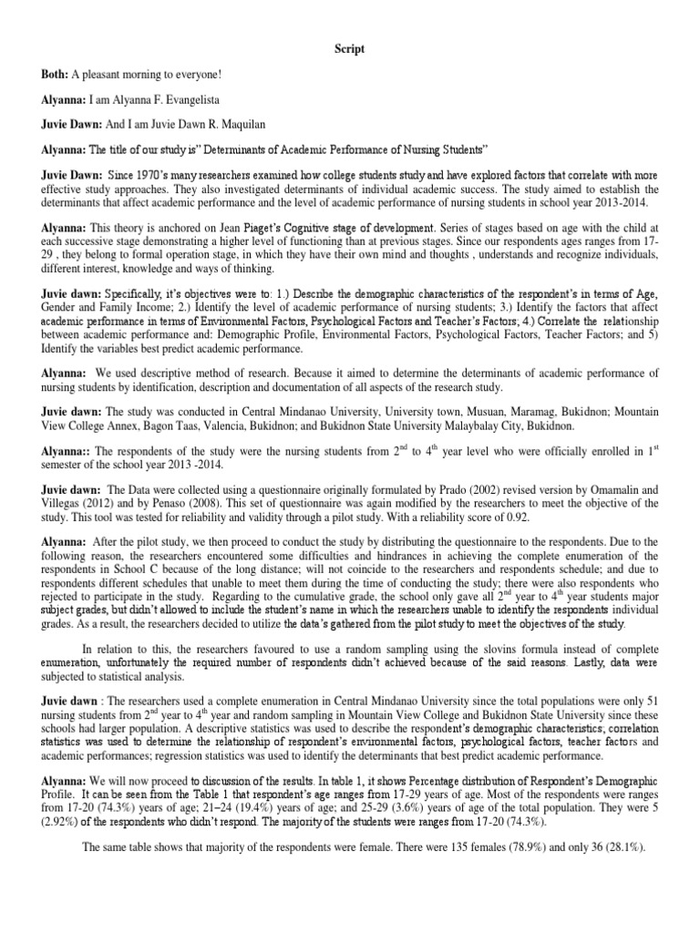 Script - Defense | PDF | Thought | Cognition