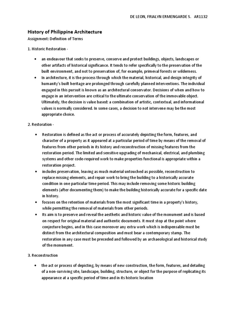 Philippine Architectural Heritage Concepts | PDF | Preservation ...