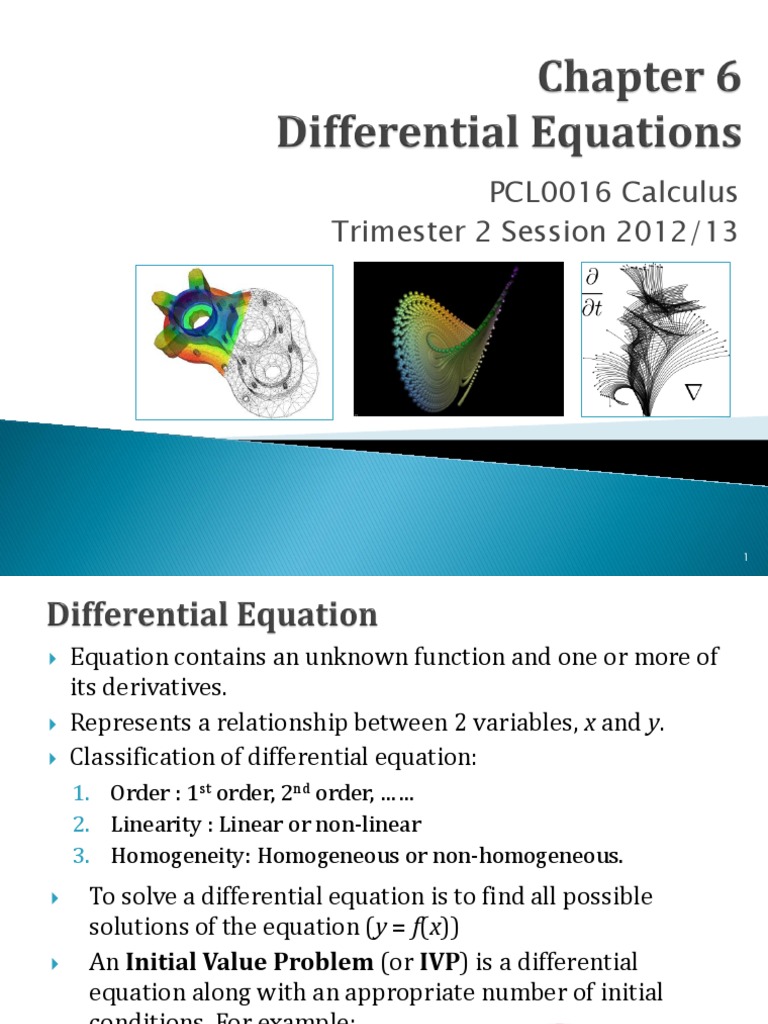 Chapter 6 Differential Equations Pdf Differential Equations