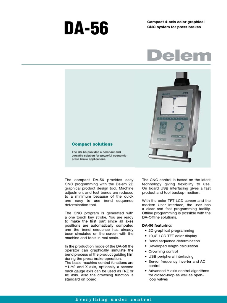 DELEM DA 56 English | PDF | Thin Film Transistor Liquid Crystal Display | Numerical Control