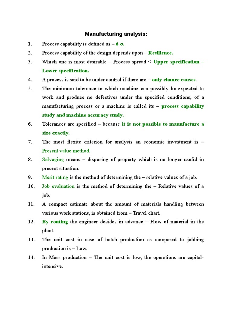 Manufacturing Analysis | Download Free PDF | Engineering Tolerance ...