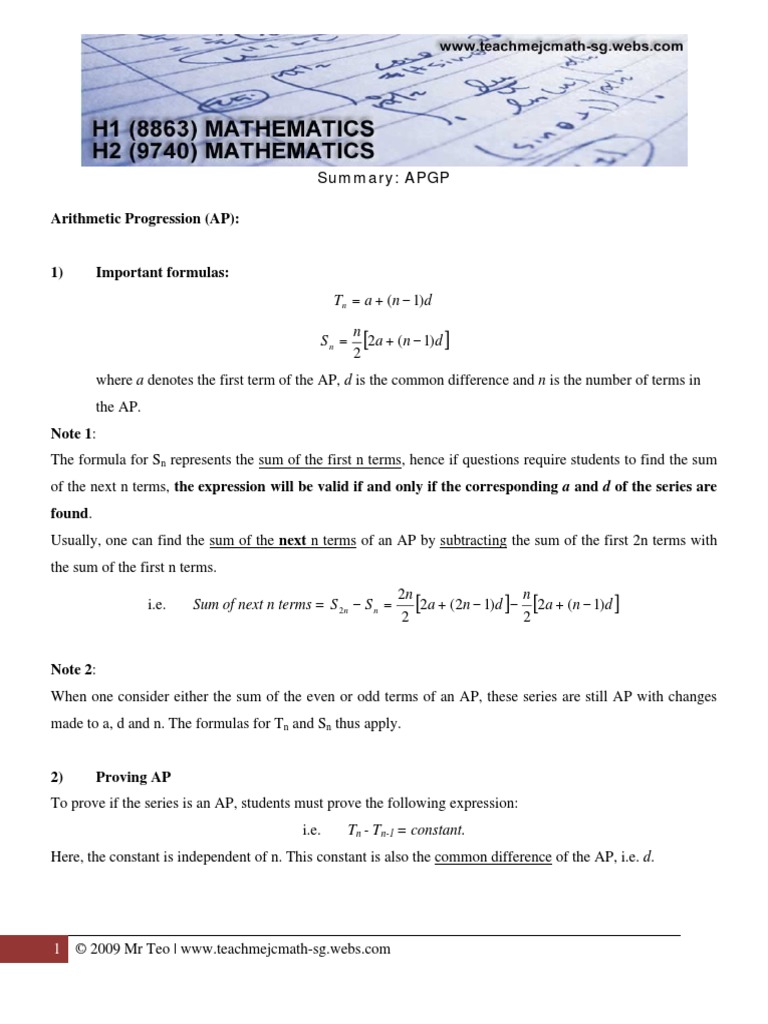 Apgp | PDF | Series (Mathematics) | Summation