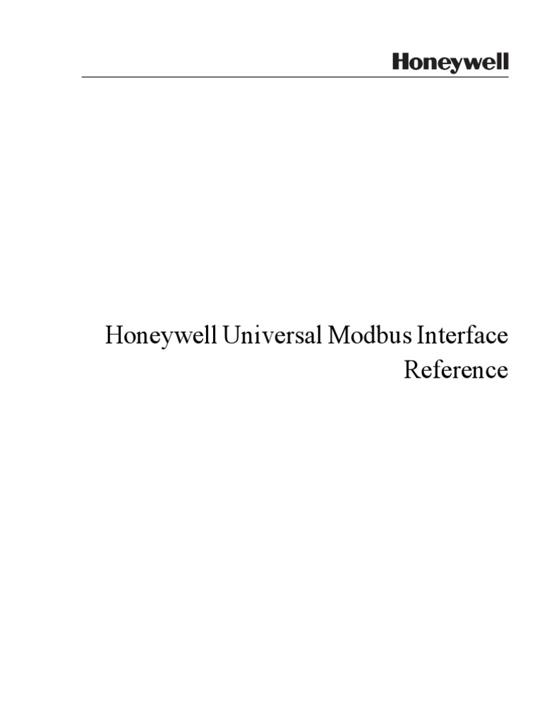 Honeywell - Universal Modbus Interface Reference | PDF | Parameter (Computer Programming) | Port ...