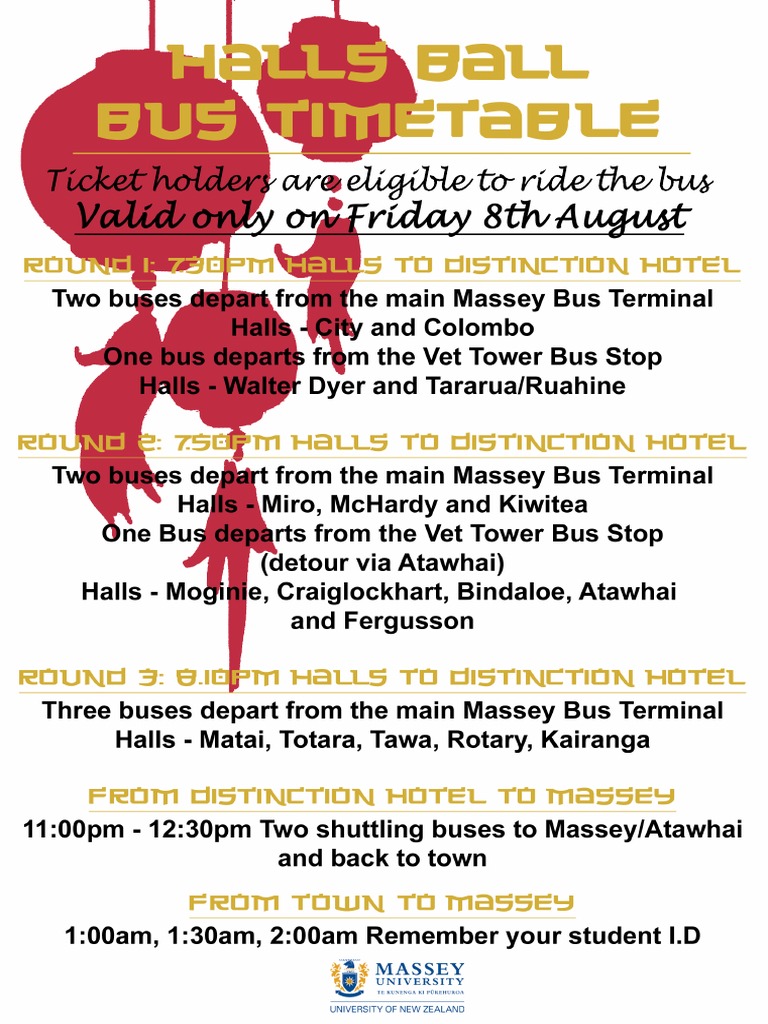 Halls Ball Bus Timetable | PDF | Home & Garden