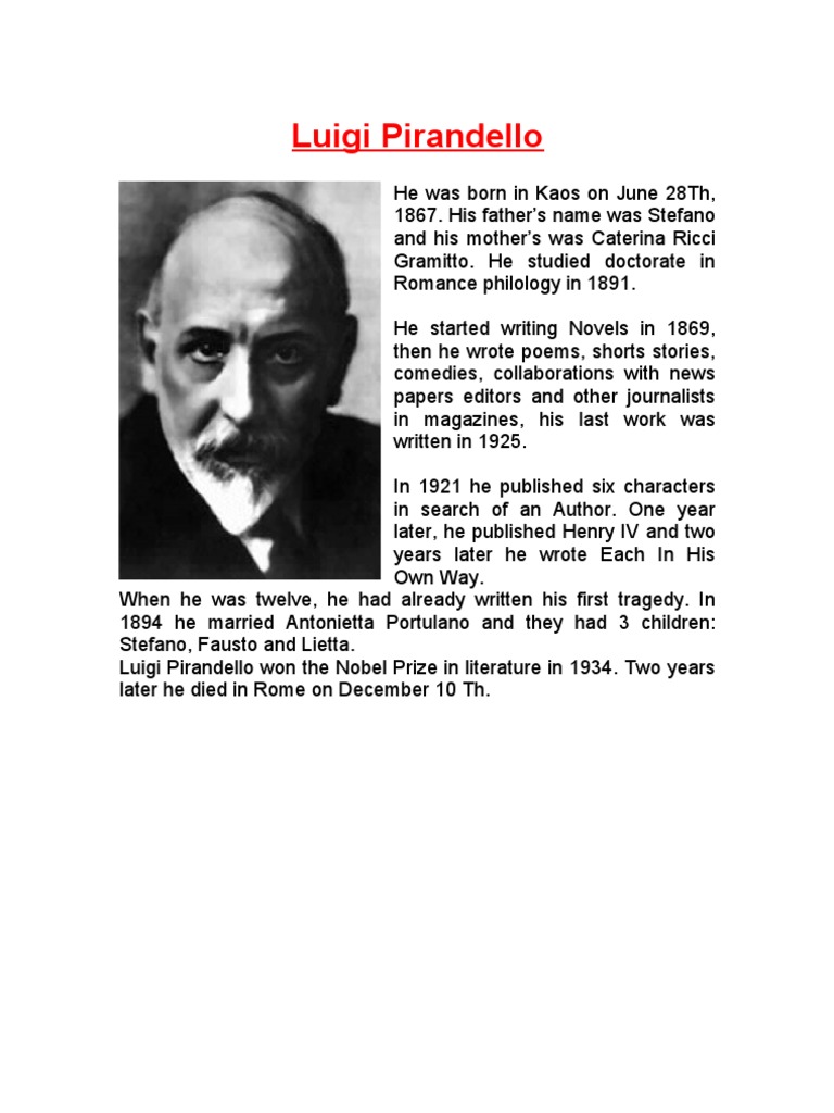 Luigi Pirandello | PDF