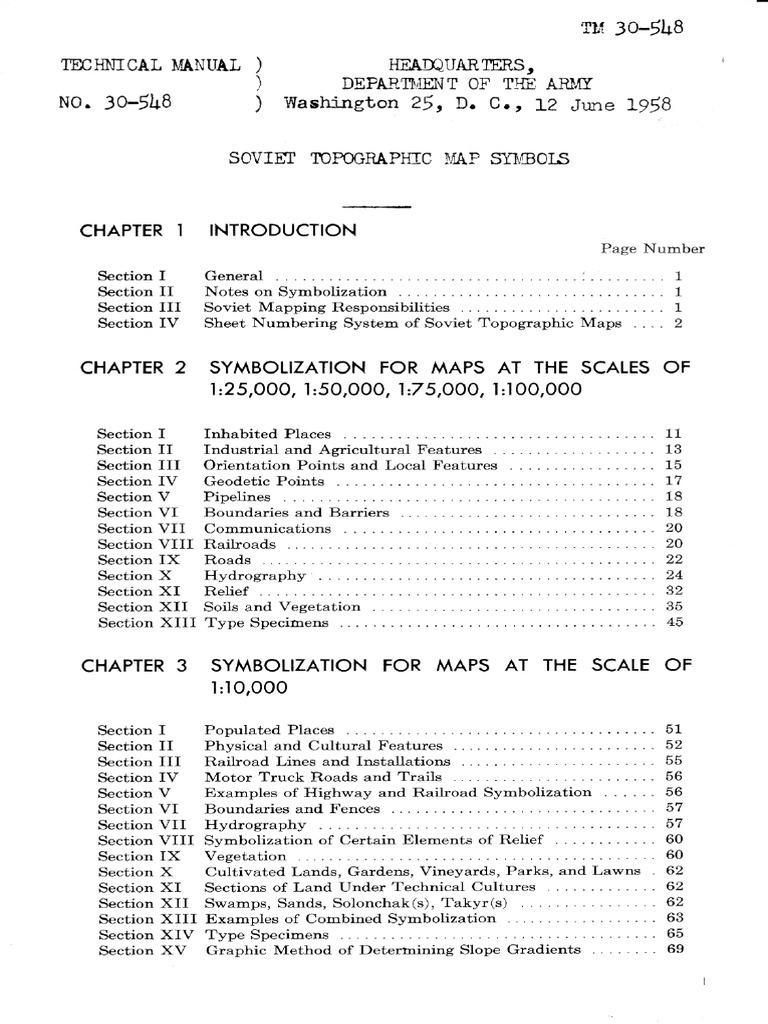 Soviet Topographic Symbols: II Notes Section III | PDF | Map | Physical ...