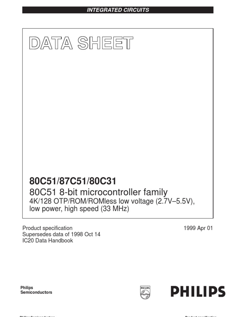 MC80C51 | PDF | Microcontroller | Random Access Memory