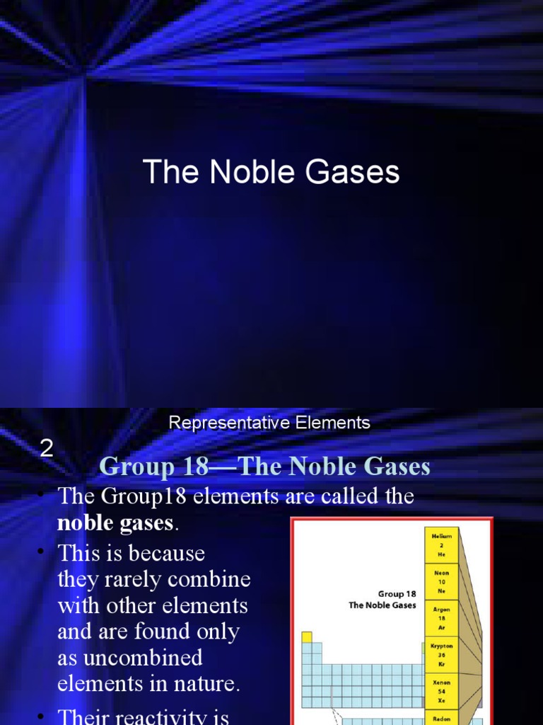 The Noble Gases | PDF | Chemical Elements | Transparent Materials