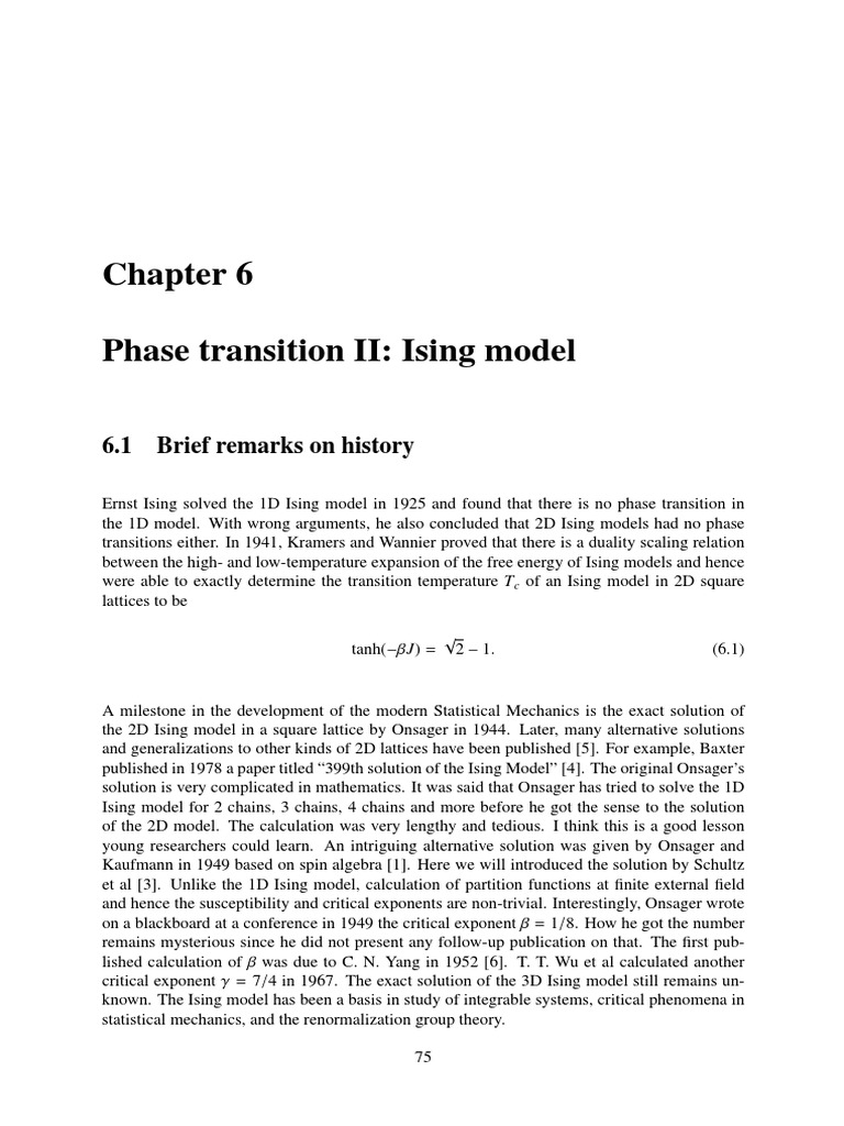 Ch6 Phase Transition II - Ising Model PDF | PDF | Phase Transition ...