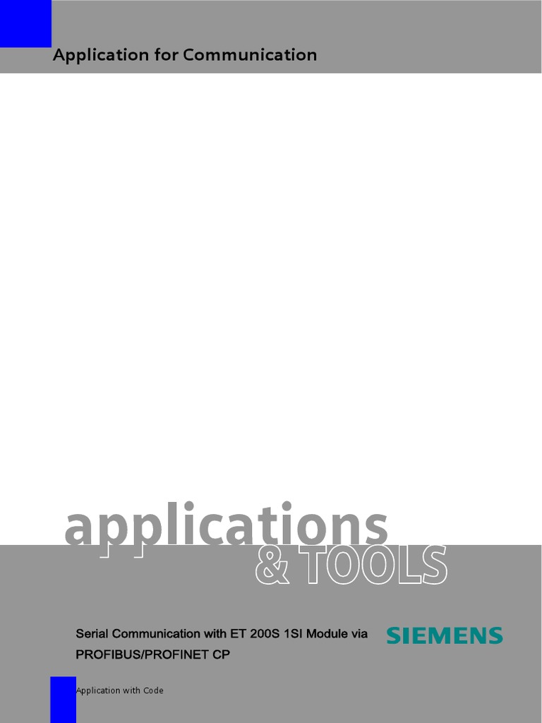 Serial Communication With ET 200S 1SI Module Via PROFIBUS-PROFINET CP ...