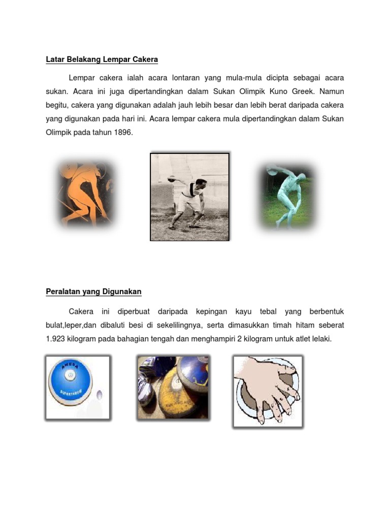 Latar Belakang Lempar Cakera | PDF