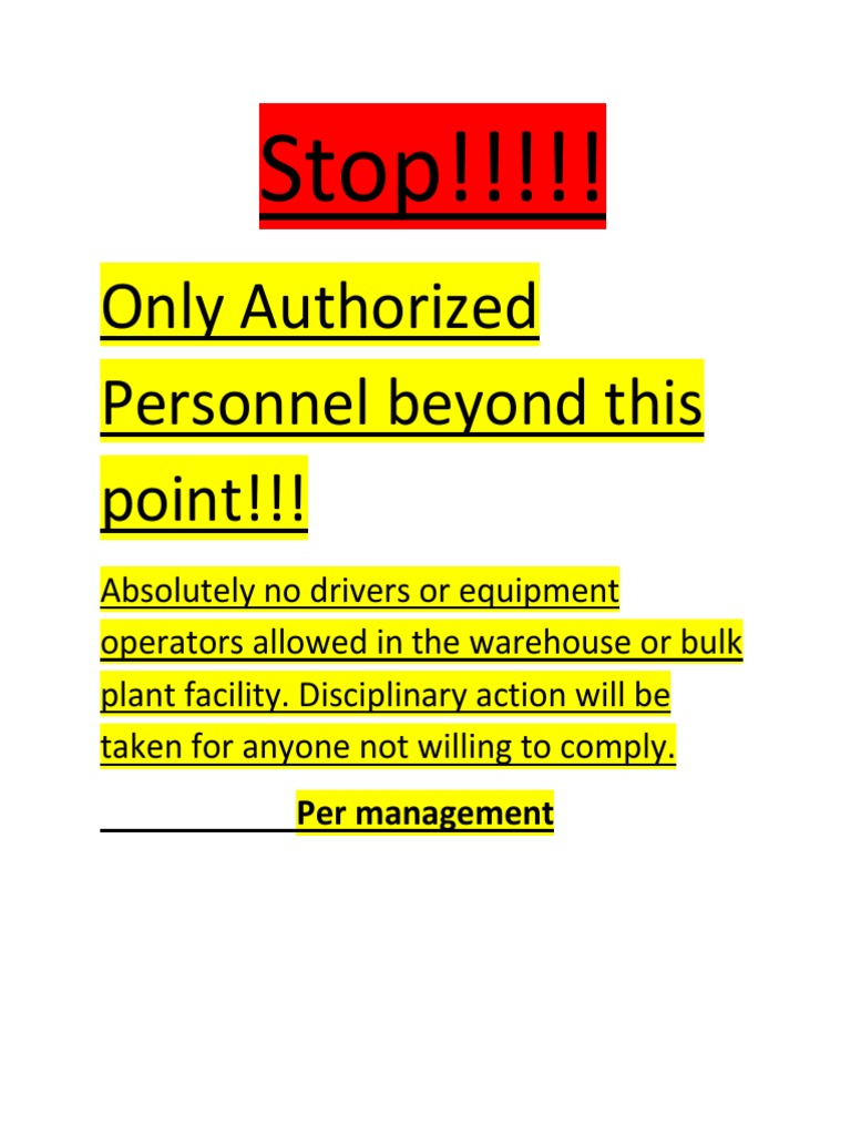 Restricted Area Notice | PDF