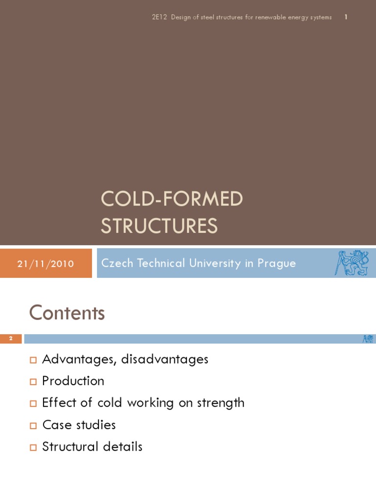 Cold Formed Structures | PDF | Sheet Metal | Rolling (Metalworking)