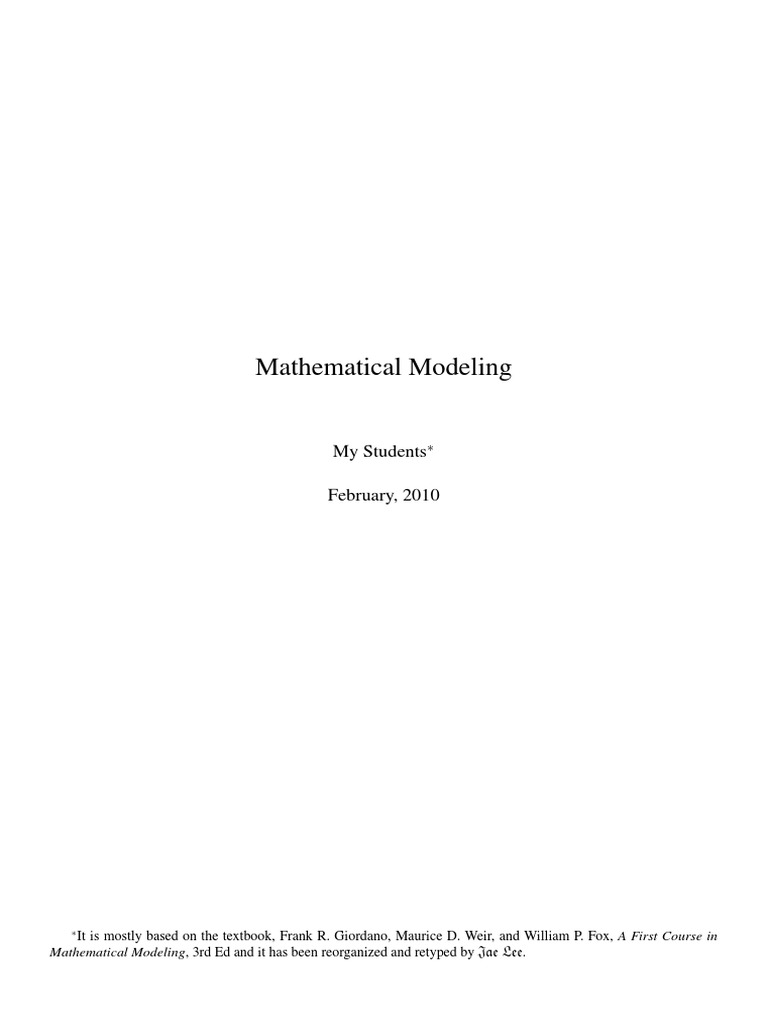 Mathematical Modelling | PDF | Drop (Liquid) | Planets