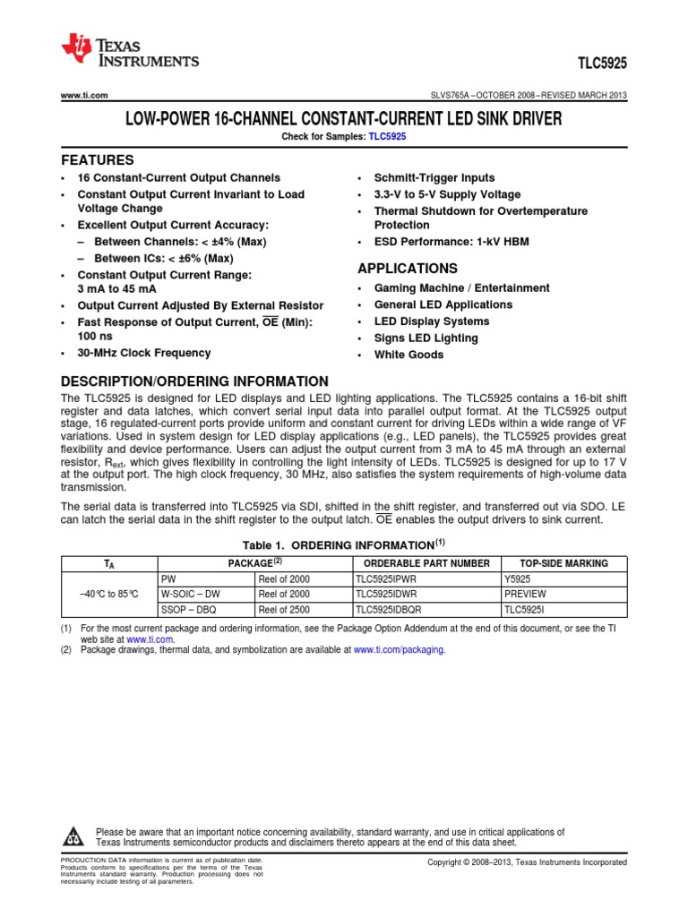Tlc 5925 | Electronics | Electronic Engineering