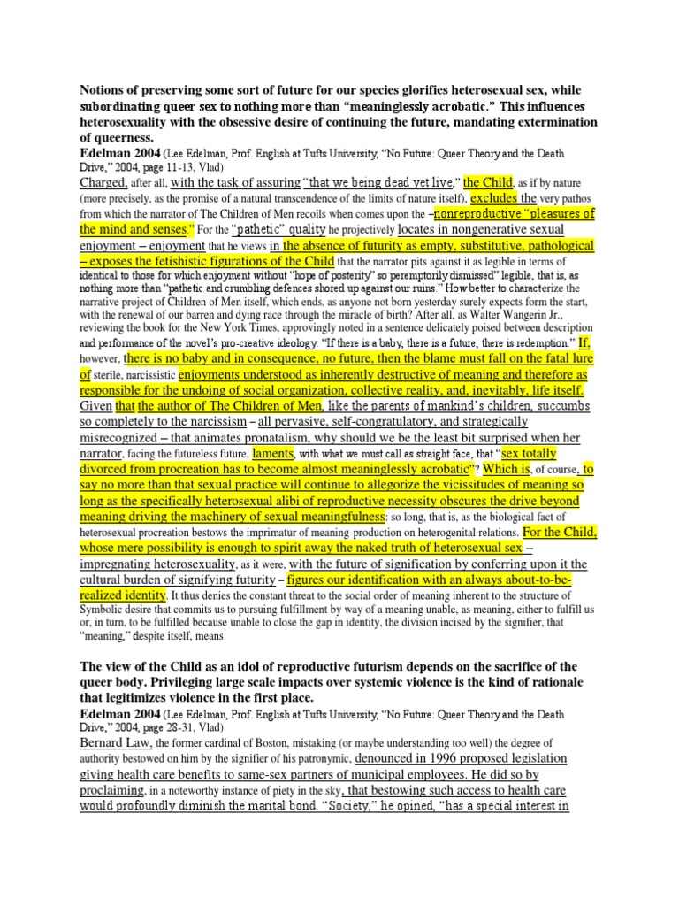 Edelman Cards | PDF | Queer Theory | LGBTQIA+ Studies