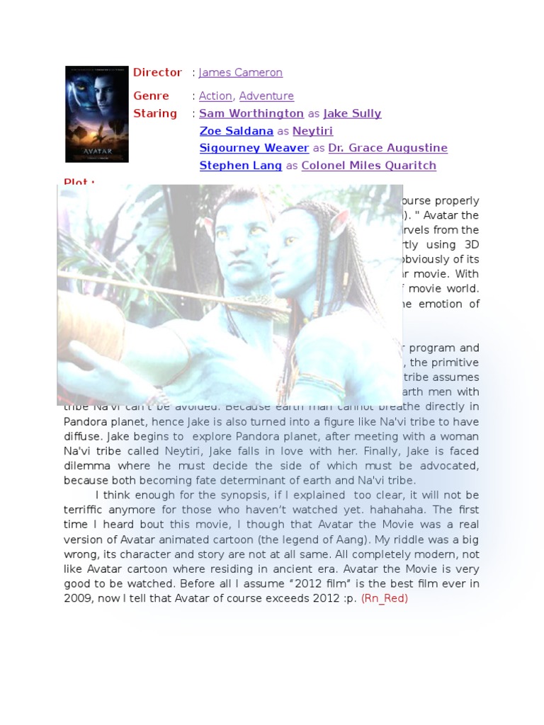 Avatar: Synopsis and Key Details | PDF