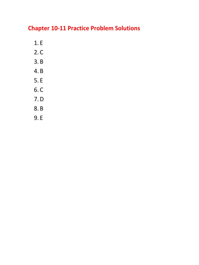 Chap 010 Practice Problem Solutions | PDF | Technology & Engineering