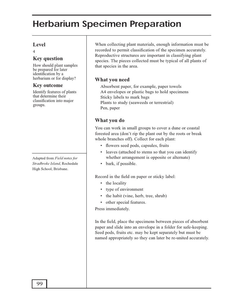 Herbarium Specimen Preparation Guide | PDF | Landscape | Agriculture
