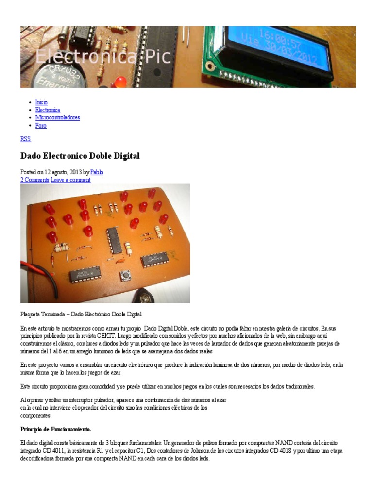 Dado Electronico Doble Digital | Diodo emisor de luz | Puerta lógica