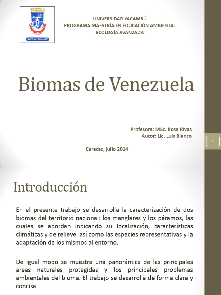 Biomas de Venezuela | PDF | Mangle | Geografía Física