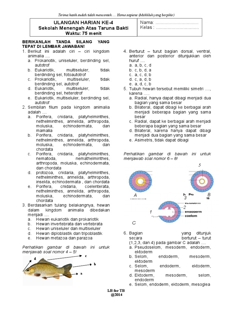 Contoh Soal Ulangan Sma | PDF