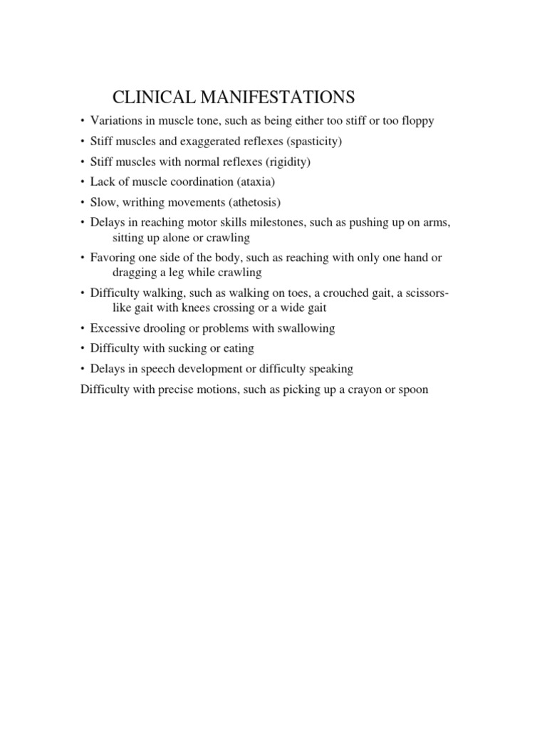Pediatric Motor Disorder Signs | PDF