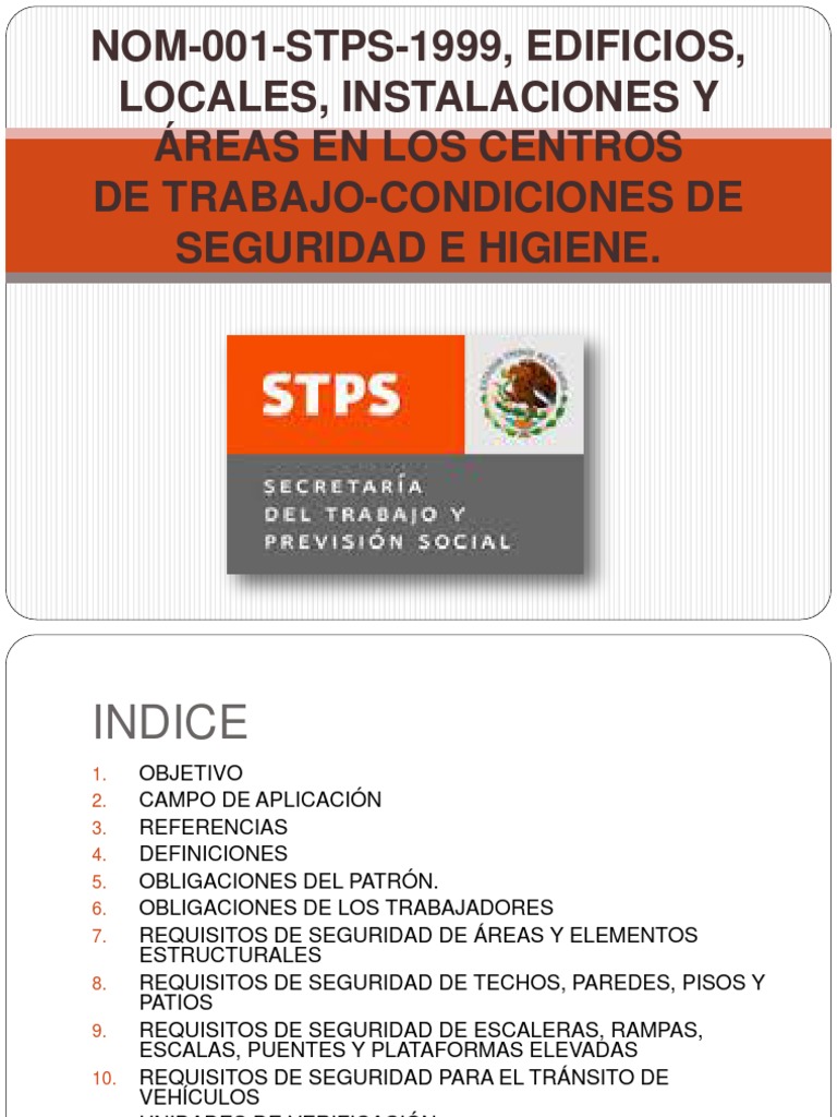 Nom-001-Stps-1999, Edificios, Locales, Instalaciones y | PDF | La ...