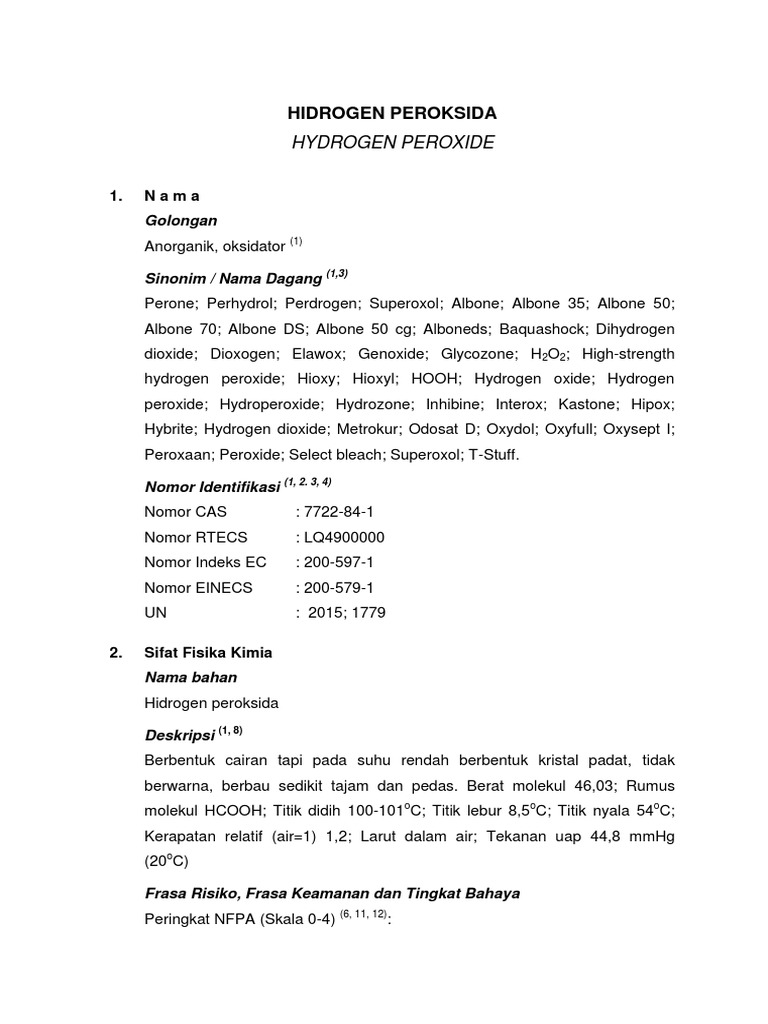 Karakteristik dan Fungsi Hidrogen Peroksida | PDF