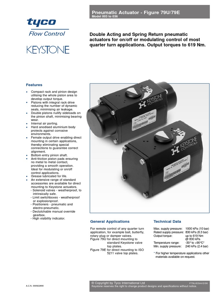 F79U | PDF | Valve | Actuator