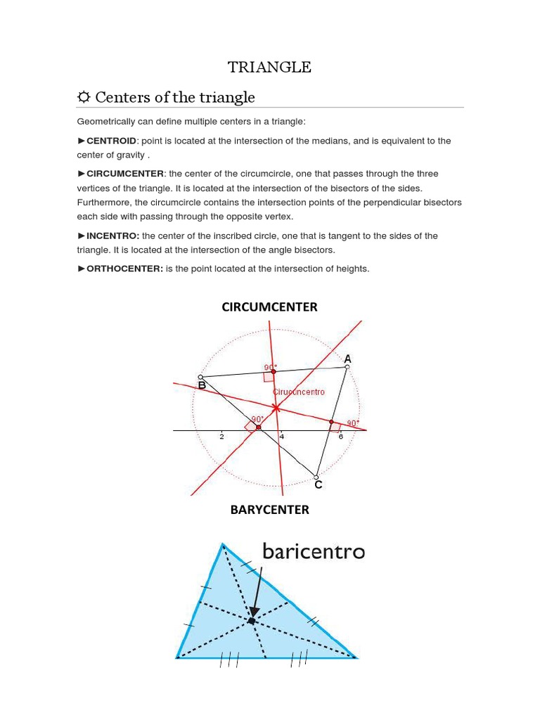 Triangle Centers of The Triangle: Circumcenter | PDF