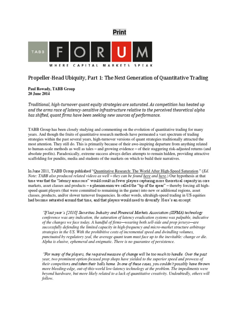 The Next Generation of Quantitative Trading | PDF