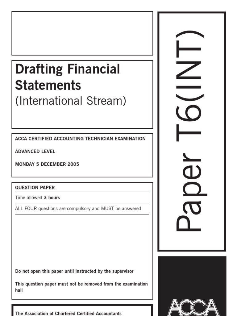 Drafting Financial Statements: (International Stream) | PDF