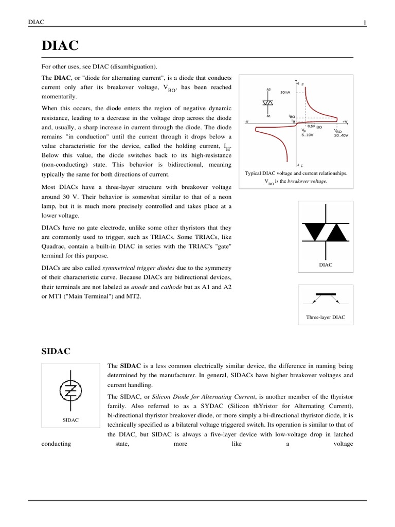 DIAC | PDF | Semiconductors | Electromagnetism
