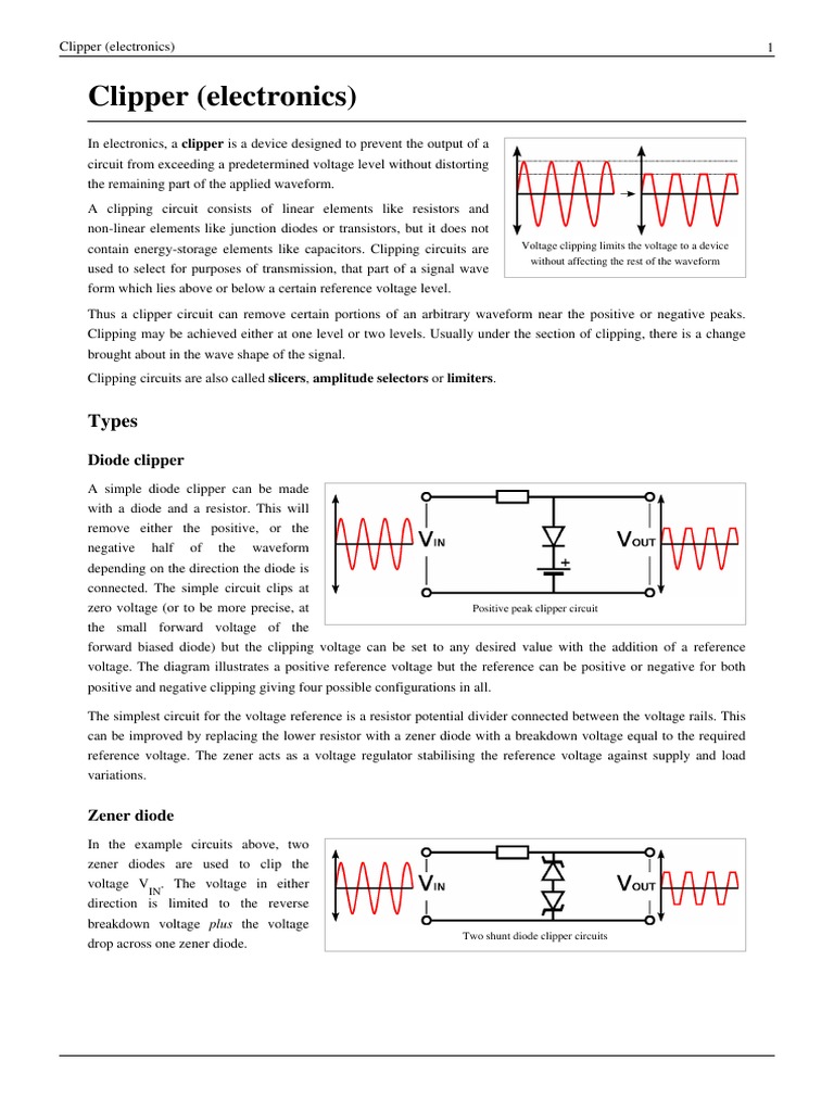Clipper (Electronics) | PDF | Electrical Components | Electrical Equipment