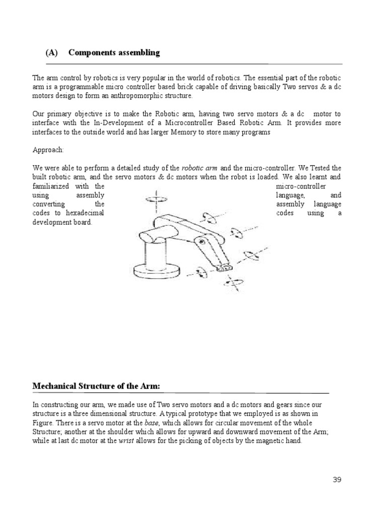 Robotic Arm Final Year Project Report | Electrical Engineering ...