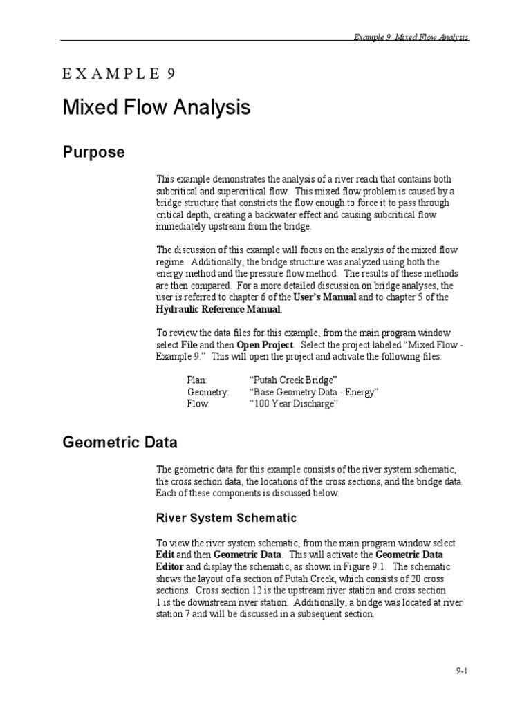Mixed Flow Analysis: Example 9 | PDF | River | Supercritical Fluid
