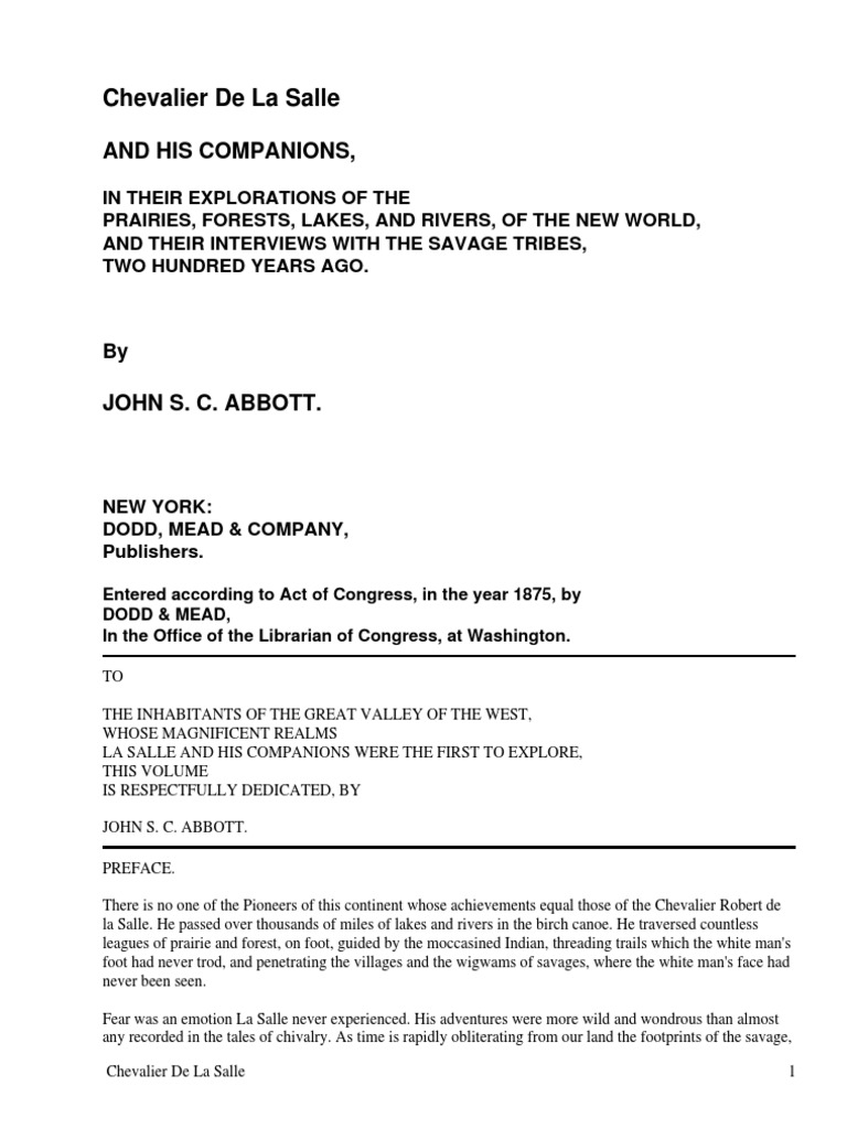 Chevalier de La Salle: and His Companions | PDF | Mississippi River | Native Americans In The ...