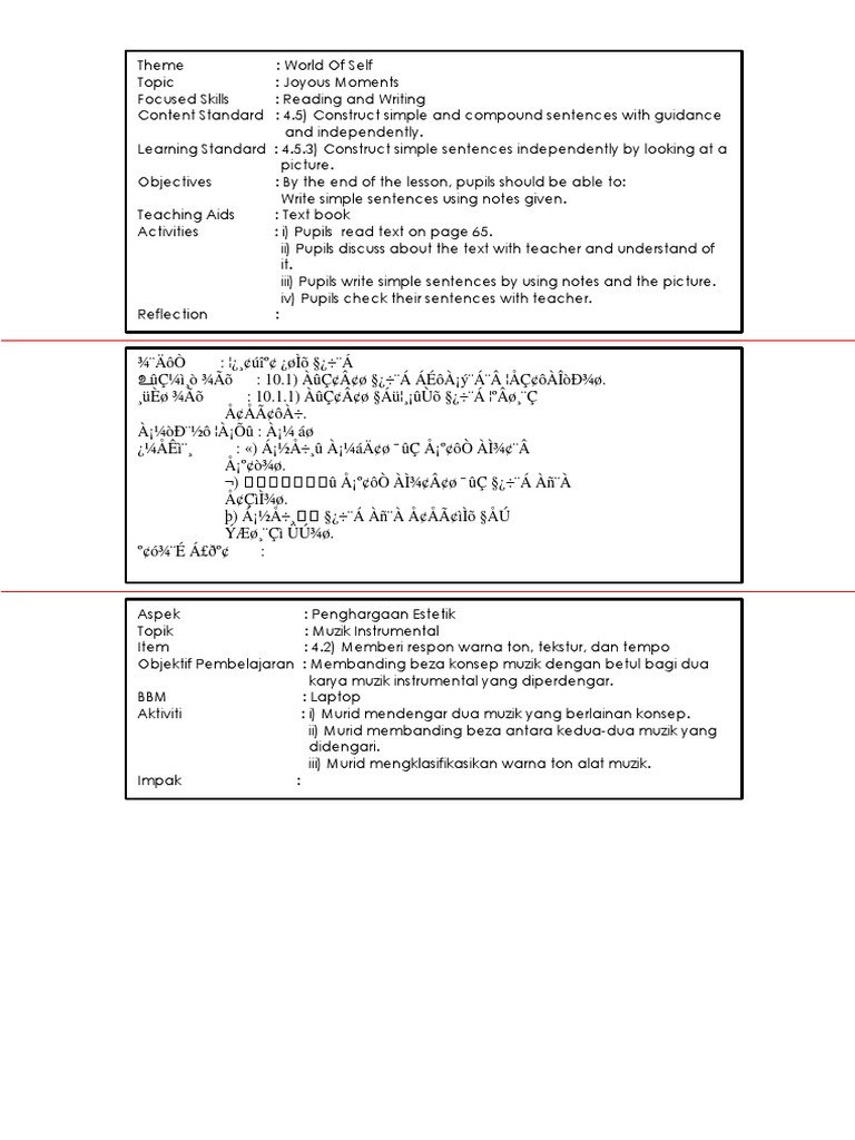 Example of RPH | Download Free PDF | Sentence (Linguistics) | Teachers