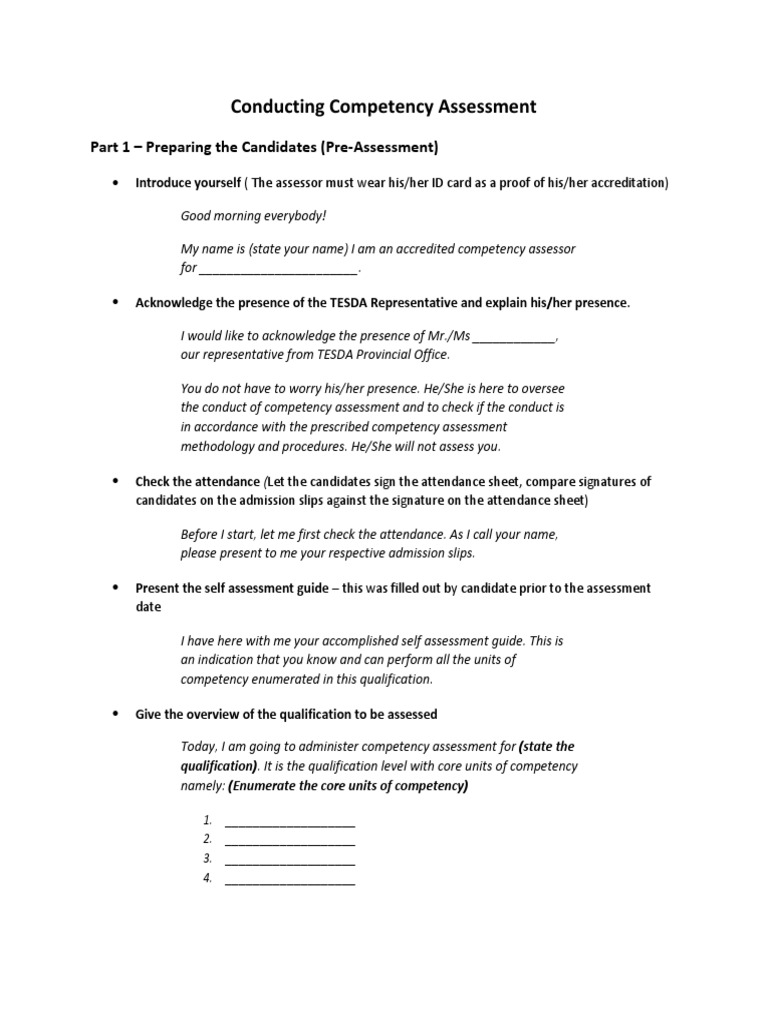 Conducting Competency Assessment Demo | PDF | Educational Assessment ...