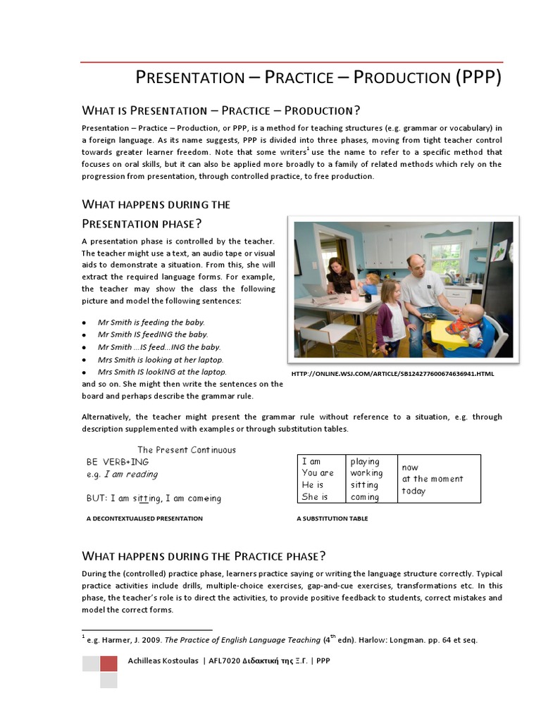 Presentation - Practice - Production (PPP) | PDF | Language Acquisition | Lesson Plan