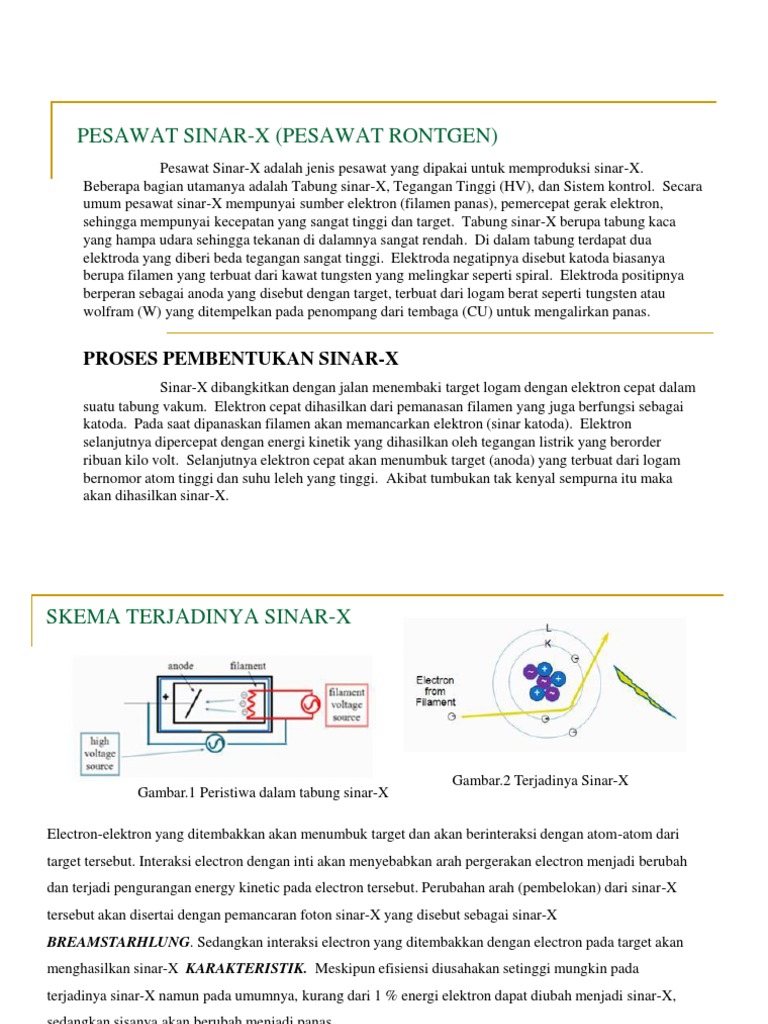 Pesawat Sinar-X (Pesawat Rontgen) | PDF