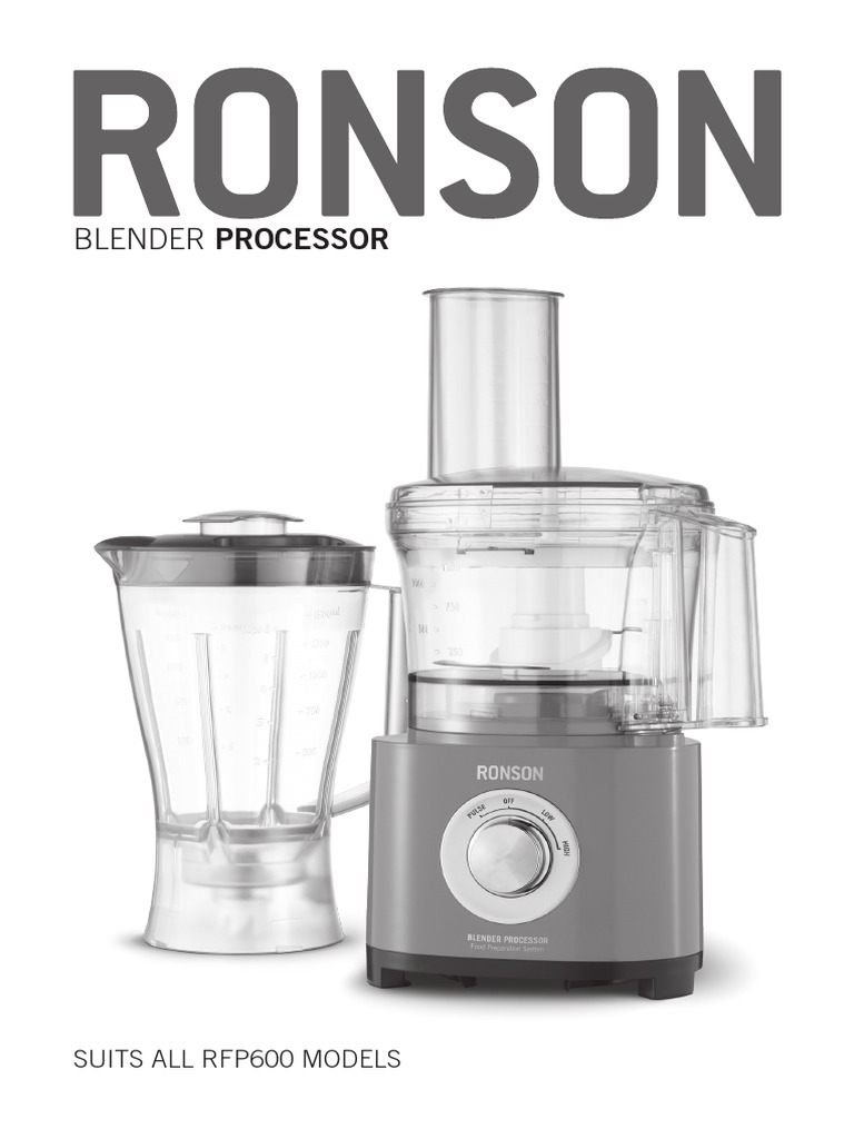 Ronson Blender/Processor Manual | PDF | Food Processor | Blender