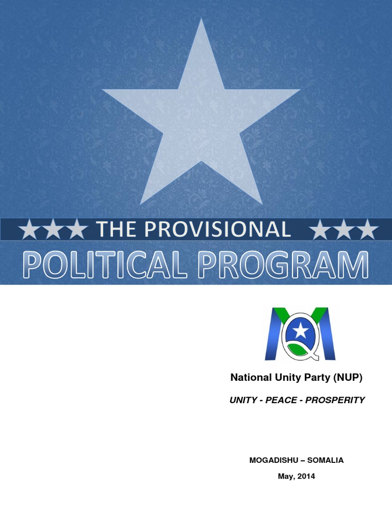 Basic Program of the National Unity Party NUP-Somalia1 | Somalia | Non ...